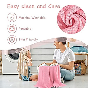 Yoofoss Baby Blankets - 100% Cotton Knit Receiving Blanket 30" x 40", Breathable Cozy Unisex Nursery Stroller Swaddle Blanket for Newborns, Infants, Toddler, Boys and Girls (0-2Yrs, Pink)