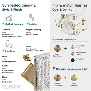 Amerock BH36060CCZ | Clear/Champagne Bronze Single Robe Hook | 2-15/16 in. (75 mm) Length Towel Holder | Glacio | Towel Hook for Bathroom | Bathroom Hardware | Bath Accessories