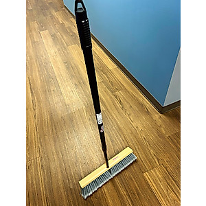 American Select Tubing PBSE18001 18" Smooth-Surface Push Broom with Sturdy Extendable Handle