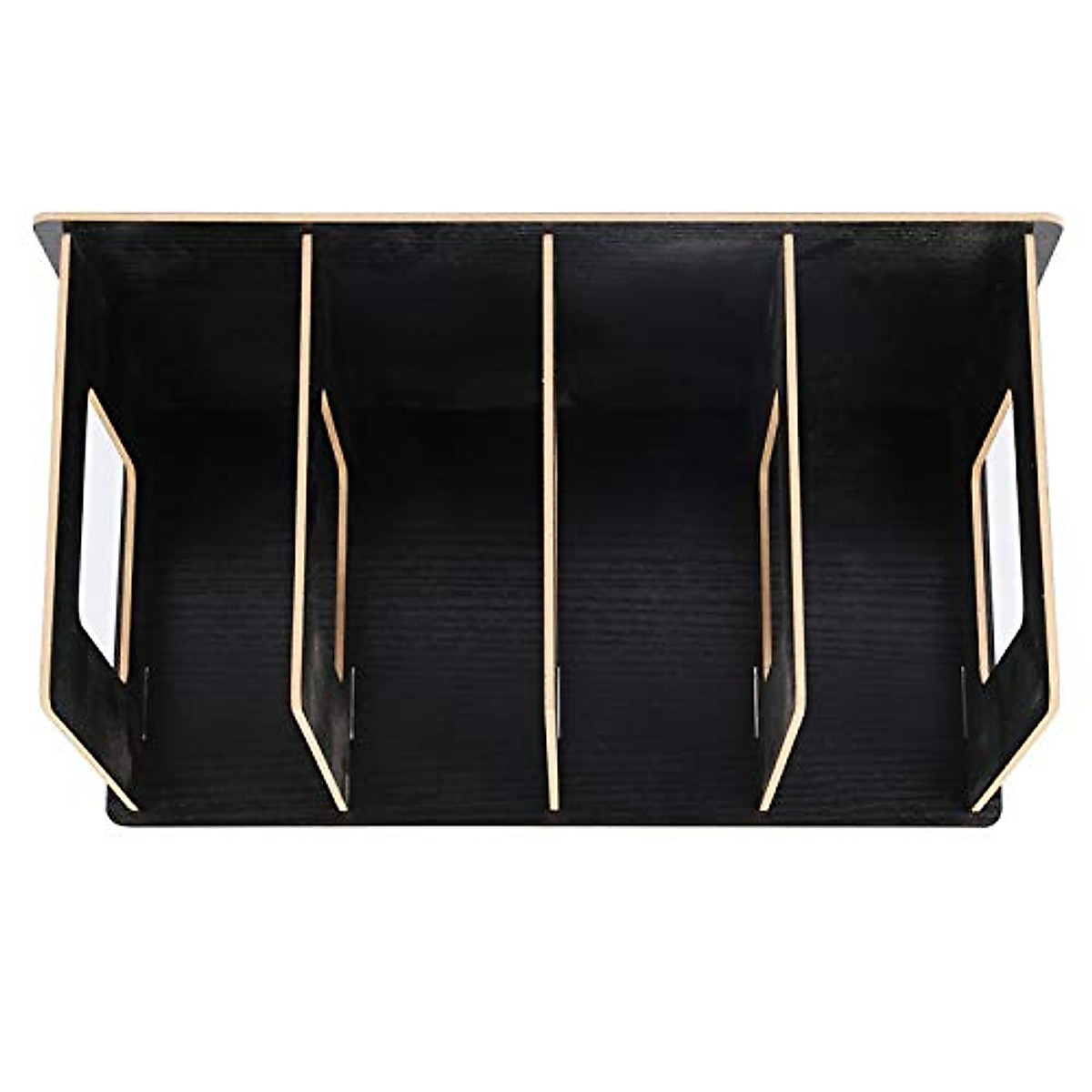 Yosoo Desktop Bookshelf, Wooden DIY Desktop Bookshelf Rack Books DVD Storage Magazine Holder for Students Kids Adult(Black)