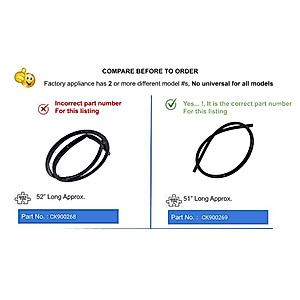GlobPro 316239700 CK900268 Electric Range Oven Door Seal with Clips 52" long Approx. Replacement for and compatible with Frigidaire Kenmore White-Westinghouse Crosley Heavy DUTY (5303202011)