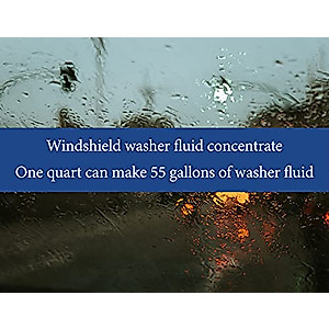 Aqua Charge Windshield Washer Ultra Concentrate, 1 Bottle Makes 55 gallons of Finished Summer Product, Simply Add Methanol for a Winter Blend down to -20F