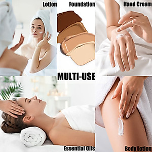 Lil Ray 1 Oz Refillable Airless Pump Bottle, Empty Travel Lotion Container, Plastic Cosmetic Dispenser for Liquid foundation, Lotion, Essential oil, Shampoo (6PCS,Light Gold)