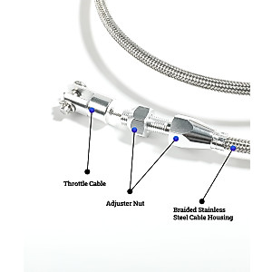 Zlirfy 36" Throttle Cable Kit,Car Braided Throttle Cable,LS Swap Steel Braided Throttle Cable Repair Kit,Car Accessories Universal Throttle Cable Compatible with 97-07 LS1 Engine 4.8L 5.3L 5.7L 6.0L