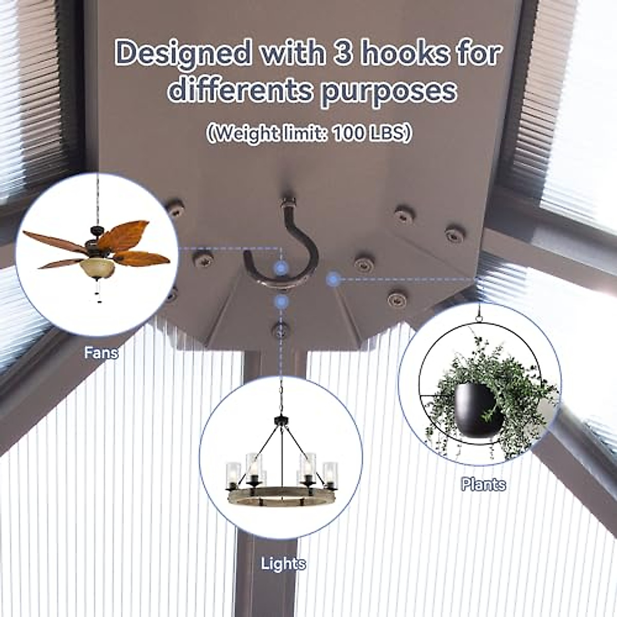 Joyside 10x13 ft Outdoor Hardtop Gazebo with Double-Tier Polycarbonate Roof, Aluminum Frame Gazebo with Netting and Curtain Included, Suitable for Lawn Backyard Patio