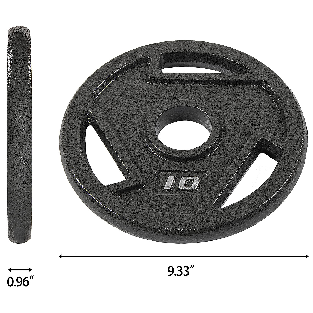 BalanceFrom Powergainz Olympic 2-Inch Cast Iron Plate Weight Plate for Strength Training and Weightlifting,Black POG-AT2IN-10X4