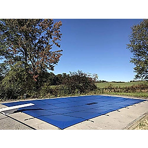 WaterWarden Inground Pool Solid Safety Cover 30' x 60', Rectangle, 15-Year Warranty, UL Classified to ASTM F1346, Triple Stitched for MAX Strength, Break-Strength of Over 4,000 lbs., Hardware Included