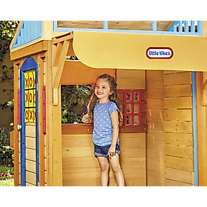 Little Tikes Real Wood Adventures 5-in-1 Game House, Outdoor Wood Game Playhouse for All Kids, Boys and Girls Ages 3+