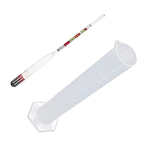 MOLUCKFU 1 Set American Attenuation Meter Proofing Distilled Spirits Beer Brewing Tools Home Brewing Supplies Wine Hydrometer Measuring Cylinder Hydrometer Alcohol Mead Kit Glass