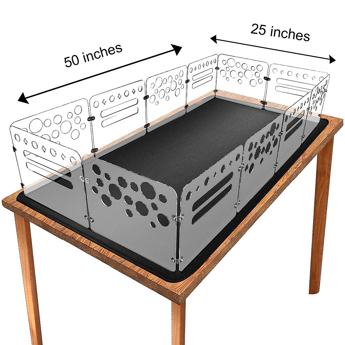 Teabelle Guinea Pig Playpen Cage, 4ft x 2ft Large Clear Play Area for Small Animal, Transparent Acrylic DIY Panel, Habitats for Guinea Pig Dwarf Rabbit Hedgehog Chinchillas Hamster (50"x25"x10")