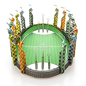 Fascinations Metal Earth Harry Potter Quidditch Pitch 3D Metal Model Kit Bundle with Tweezers