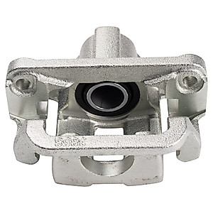 TRQ Rear Performance Brake Pad & Rotor Kit Brake Caliper Brake Pads Brake Rotors Set Ceramic Vented Premium G-Coated Compatible with 2013-2018 Nissan LEAF 2014-2018 Rogue 2017-2019 Rogue Sport