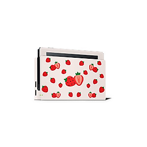 Tacky Design Cute Strawberry Skin Compatible with Nintendo Switch Skin - Premium Vinyl 3M Cream Color Stickers Set - Switch Skin Compatible with Joy Con, Console, Dock - Decal Full Wrap