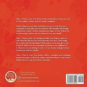 Mom, I Want to Learn Your Recipes: A Keepsake Memory Book to Gather and Preserve Your Favorite Family Recipes
