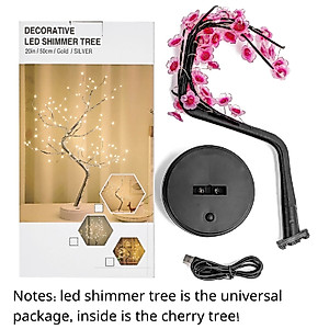 Cherry Blossom Tree Lamp, 18inch 36 Led Bonsai Tree Lights, Battery/USB Operated Japanese Decor Night Lights for Bedroom Home Idea (1 Pack)