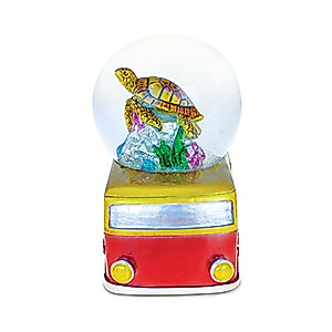 COTA Global Van with Sea Turtle Snow Globe - Water Globe Figurine with Sparkling Glitter, Collectible Novelty Ornament for Home Decor, for Birthdays, Christmas, and Valentine's Day - 65mm