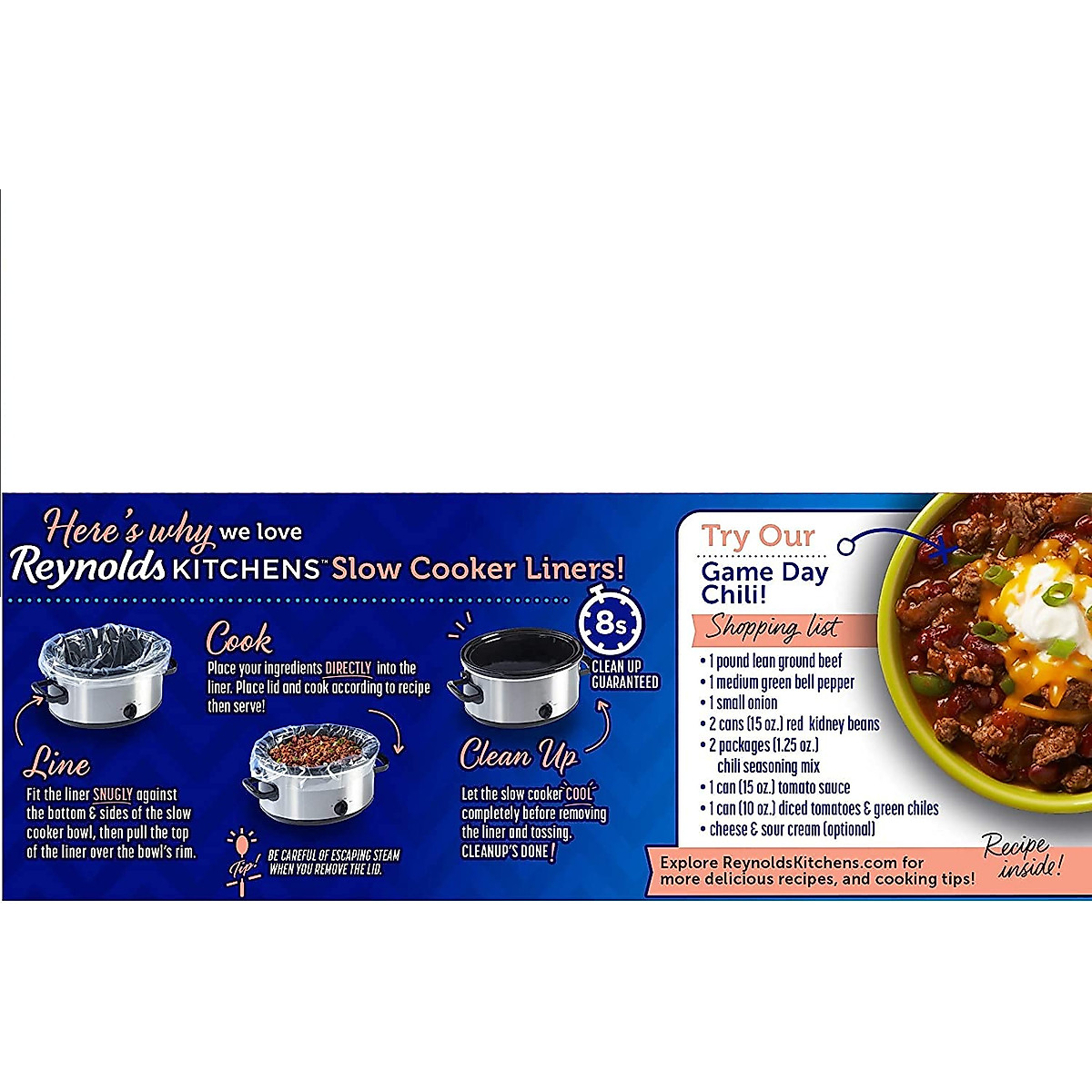 Reynolds Kitchens Slow Cooker Liners, Regular (4 Count, Pack of 8)