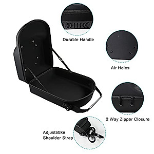 Newman iDesign Hat Travel Case: Hard Hat Case with Adjustable Shoulder Strap - Black Hat Holder for Travel Fits 6 Hats - Baseball Hats Organizer for Men and Women