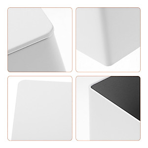 EXCEART 4pcs Metal Tea and Tin Set Airtight Square Canisters with Lids Containers for Coffee Loose Tea Candy or Spices Seasoning Storage White