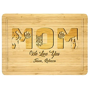 Mom, We Love You, Personalized Mom Cutting Board, Custome Engraved Board,Gift For Mom,Gift Idea For Mom,Family Gift, Mother's Day Gift, Gift For Grandma