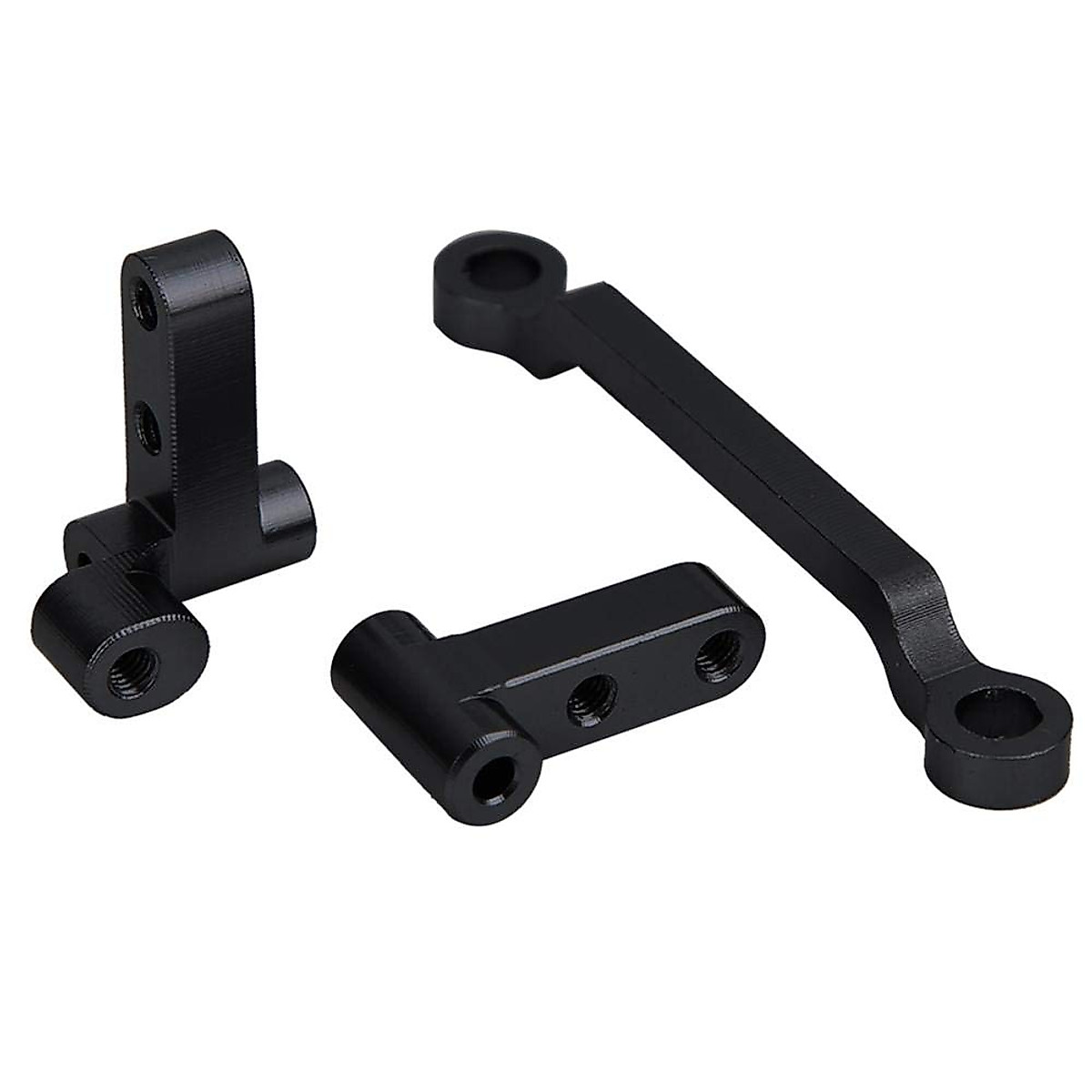 Woyisisi RC Steering Assembly, Aluminum Alloy Steering Assembly Kit Accessory Fit for WL A959 A979 A969 1/18 RC Car(Black)