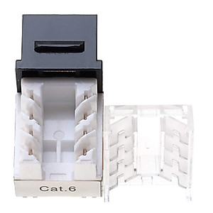 SATMAXIMUM Cat6 Keystone Ethernet Wall Jack Punch Down UTP 45-Degree (Easier Termination Than 90-Degree), RJ45 Slim Profile Speed Termination 45° Angled Black (50 Pack)