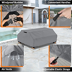 STARTWO Waterproof Picnic Table Cover Outdoor Patio Table Bench Covers for 6 ft Picnic Table Bench Set Windproof 70 / 72 Inch,Grey