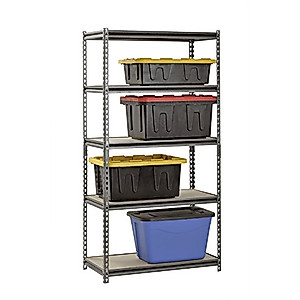 Muscle Rack UR361872PB5PAZ-SV Silver Vein Steel Storage Rack, 5 Adjustable Shelves, 4000 lb. Capacity, 72" Height x 36" Width x 18" Depth