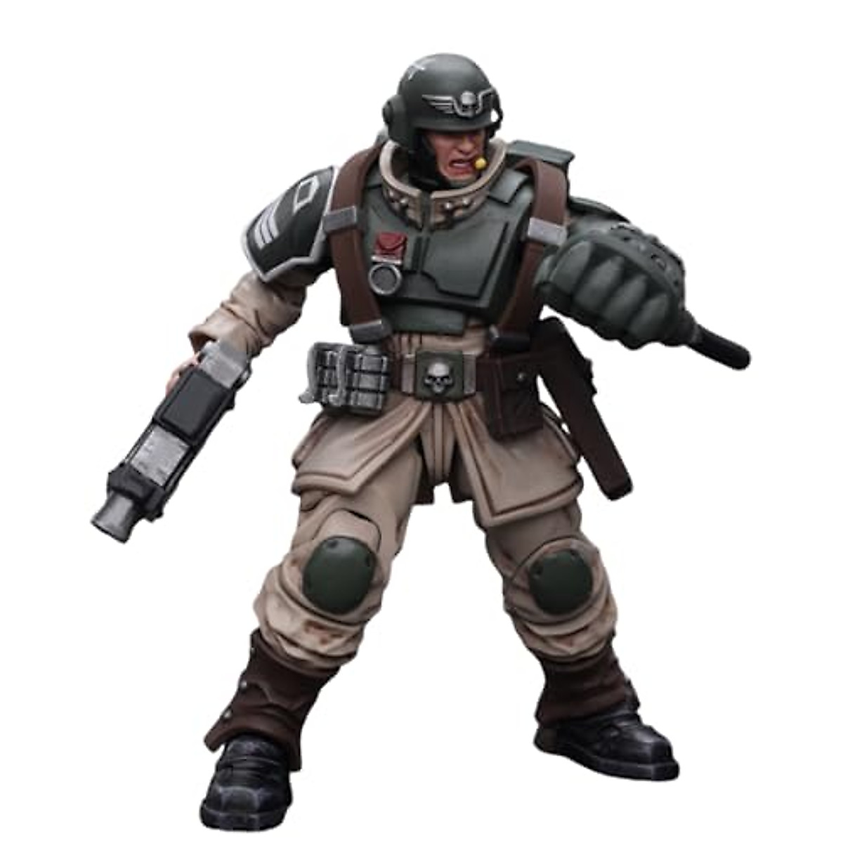 HiPlay JoyToy Warhammer 40K Collectible Figure: Astra Militarum Cadian Command Squad Veteran Sergeant with Power Fist 1:18 Scale Action Figures JT7936 (Veteran Sergeant with Power Fist)