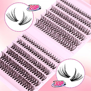 Natural Lash Extension Kit DIY Cluster Eyelash Extension Kit Individual Lashes with Lash Bond and Seal 10-18MM Lash Clusters by HeyAlice (40P, 240PCS, 10-18MM)