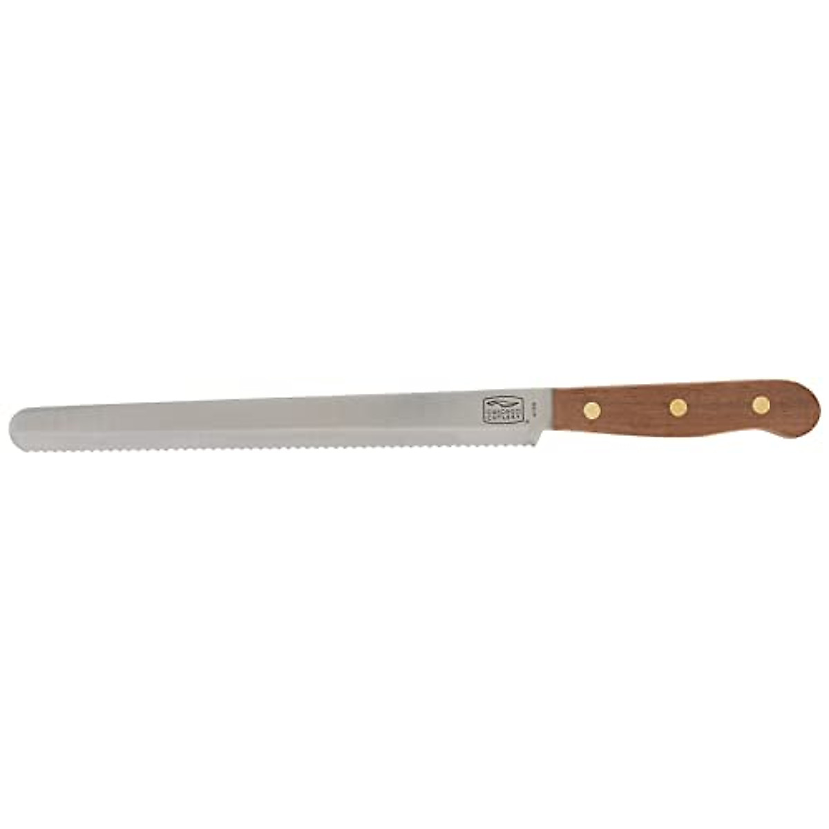 Chicago Cutlery 10-Inch Serrated Bread Knife with Sharp Stainless Steel Blade for Slicing, Cutting, and Scoring Bread, Walnut Tradition Wood Handle Kitchen Knife
