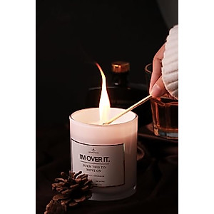 Aromativia Scented Soy Candle – Vanilla Bourbon Inspirational, Empowering, Motivational Candle Gift – Artisanal Candle Gag Funny Cheer Up Gifts for Her, Him - I'm Over It, Burn This to Move On