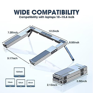 DUVOSS Bluetooth Speaker, Portable Laptop Stand with Wireless Speakers, True 3D Stereo Sound for Home Office, Foldable Laptop Speakers, Unique Ideal Gifts for Men Women