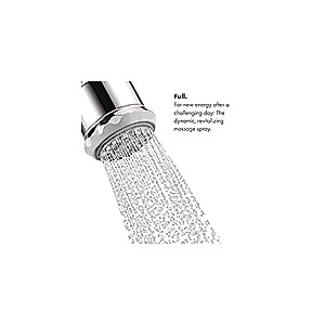 hansgrohe Clubmaster 4-inch Easy Clean Easy Install Showerhead Modern 3-Spray Full, Pulsating Massage, Soft spray with QuickClean in Chrome, 28496001