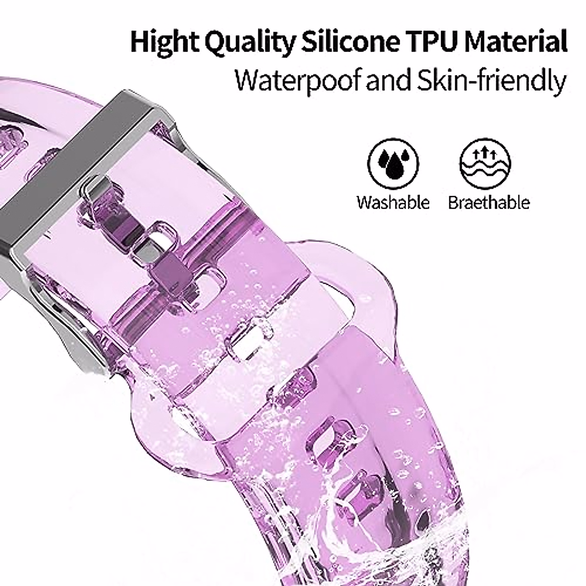 TOLUOHU Transparent Watch Bands for Gizmo Watch 3 2 1 for Kids, 20mm Soft TPU Adjustable Sport Gizmo Watch Band Replacement for Gizmo Watch Bands for Boys and Girls