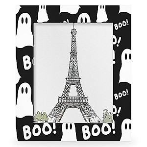 POFATO Ghost Pattern 8x10 Picture Frame Wood Photo Frame for Tabletop Display Wall Mount Picture Frame Display 8 x 10 Inch Photo Wall Decor Home Gift Frames