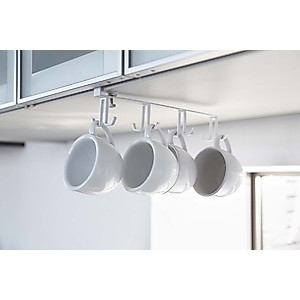 Yamazaki 2441 Home Under Shelf Utensil Storage-Plate Cabinet Rack Organizer, White