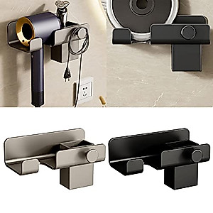 Aurgiarme Wall Hair Dryer Holder Aluminum Dryer Toilet Dryer Stand Cartoon Hairdryer Blower Shelf Bathroom