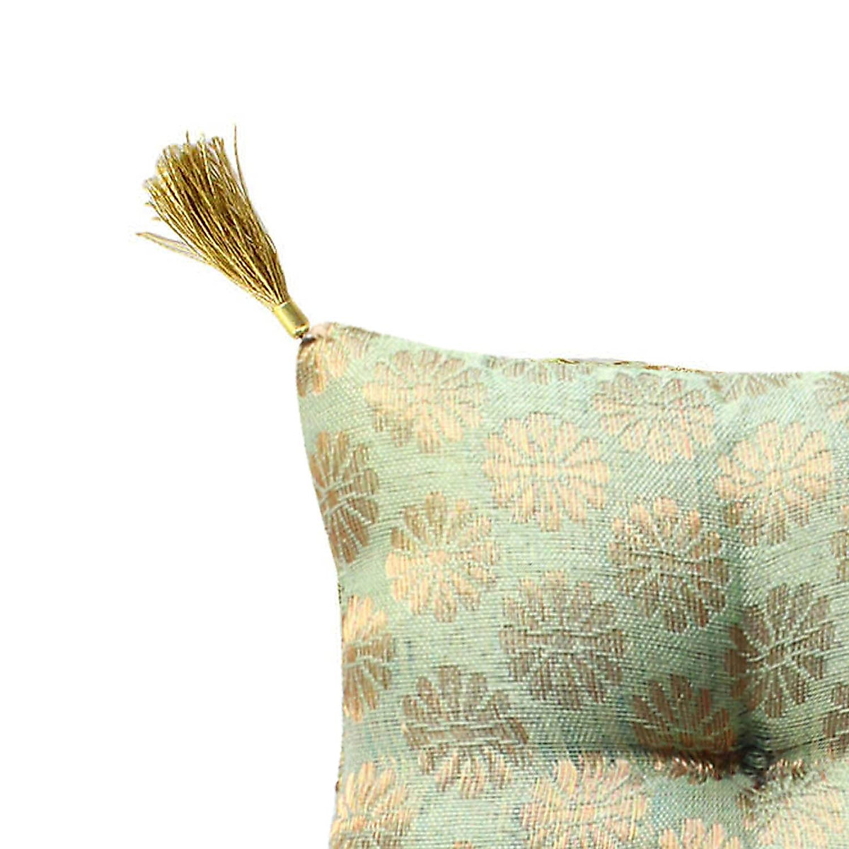 Cushion for Tibetan Singing Bowl Handmade Square Cushions Brocade Art Silk Home Decor Jewelry Display Pillow (4" x 4" Inch, Mint Green)
