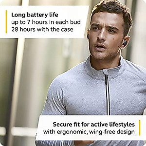 Jabra Elite 4 Active in-Ear Bluetooth Earbuds – True Wireless Earbuds with Secure Active Fit, 4 Built-in Microphones, Active Noise Cancellation and Adjustable HearThrough Technology – Black