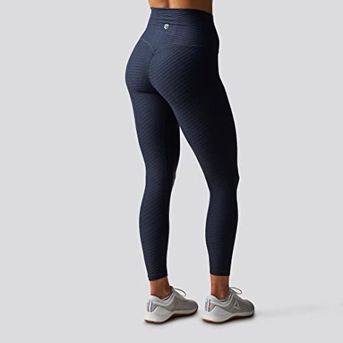Born Primitive Paragon Leggings – Textured TIK Tok Leggings for Women – High Waisted Gym, Running, Workout or Yoga Pants – Form Fitting Full Length Sport Leggings - Navy Blue, Medium