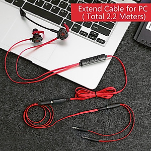 BlueFire Wired Gaming Earphone 3.5 MM E-Sport Earphone Noise Cancelling Stereo Bass Gaming Headphone with Adjustable Mic for PS4, Xbox One, Laptop, Cellphone, PC (Red)