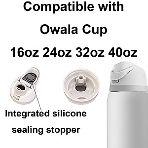 Replacement Lid Cap for Owala Freesip Water Bottle, One Button Push-To-Open Bottle Top Cap Compatible with Owala Cup 16oz 24oz 32oz 40oz, BPA-Free Stopper Cap for Owala Leak-Proof Lid (Black)