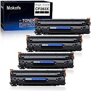 Mokofs 83X H-CF283X Toner Compatible for HP 83A CF283A Toner Cartridge, High Yield, use with HP Laserjet Pro MFP M125fn M125fw M127fn M127fw M201n M201dw M225dn M225dw M225rdn Printer (Black, 4 Pack)