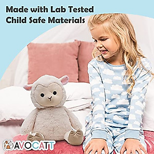Avocatt Heatable Stuffed Sheep Plush - 10 Inches Unscented Microwavable Lamb Toy - Warmable Heating Pad - Warm and Hot Therapy for Cramps, Back, and Neck Pain Relief
