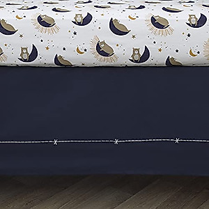 NoJo Goodnight Sleep Tight White & Blue Koala, Sloth, Bear, Star, & Moon 4Piece Nursery Crib Bedding Set, Navy, Light Blue, Grey, White