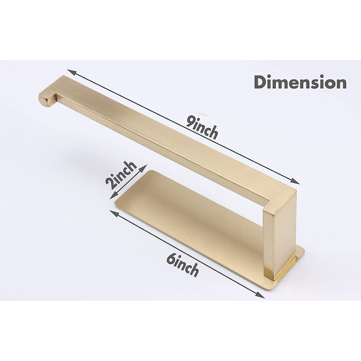 Vanloory Hand Towel Holder, Strong Self Adhesive Hand Towel Ring, Thicken SUS304 Stainless Steel Hand Towel Bar/Rack, No Drilling Modern Hand Towel Hanger (Brushed Gold, 9 in)