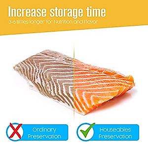 Houseables Vacuum Sealer Bags, Food Saver Rolls, Sous Vide Seal Bag, 11 Inch x 50 Ft, 2 Pack, Heavy Duty, Vaccum Sealed Roll, For Meal Storage, Vac Sealing Machine, Freezer, Reusable, Resealable