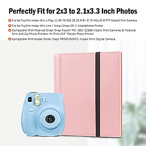 192 Pockets Album for Fujifilm Instax Mini Camera, Polaroid Instant Cameras, Photo Albums for Fujifilm Instax Mini 11 90 70 9 8 LiPlay Instant Film Cameras, 2x3 Photo Album (Pink)