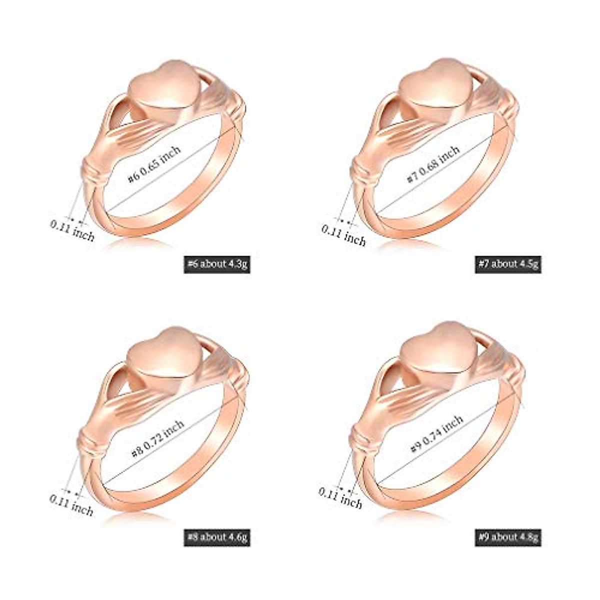 Minicremation Cremation Urn Ring for Ashes for Women Stainless Steel Heart Finger Ring Waterproof Memorial Keepsake Cremation Ring Holds Loved Ones Ashes